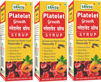 Sansu Platelet Growth Syrup l.(Pack of 3, 600 ml) Lowest Price in ...