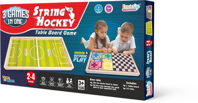 KrocieToys 3 in 1 String Hockey Table Board Game with Chess Board Game ...