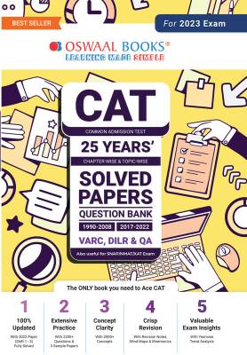 Oswaal CAT 25 Years' Chapter-wise and Topic-wise Solved Papers Question Bank 1990-2008, 2017 ...