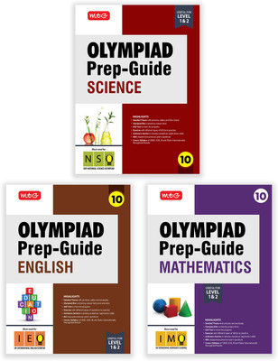 MTG Olympiad Prep-Guide Class-10 Mathematics, Science & English (Set of ...