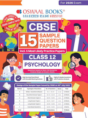Oswaal CBSE 15 Sample Question Papers Class 12 Psychology for 2026 ...