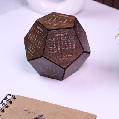 primecode Wooden Pentagonal Shape Calendar for Desk Office ,Gift Table ...