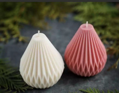 LitCandles Ribbed Pear Candles with Strawberry and Vanilla Scented ...