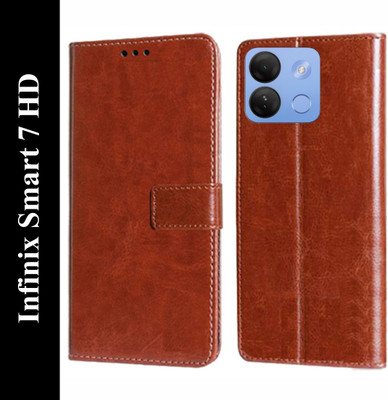 Wynhard Flip Cover for Infinix Smart 7 HD(Brown, Grip Case, Pack of: 1 ...