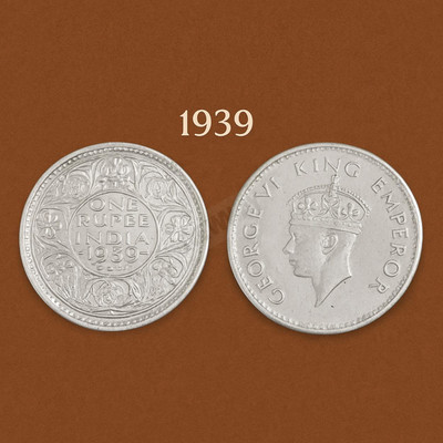 newway One Rupee 1939, Most Demanded - King George VI, British India ...