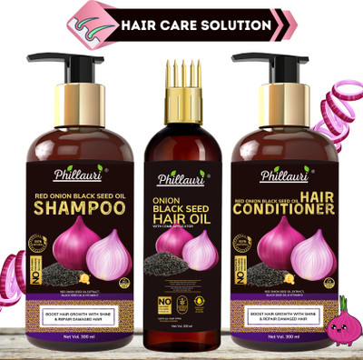 Phillauri Red Onion Black Seed Oil Ultimate Hair Care Kit (Shampoo ...