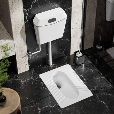 SENCERA 20"inch Indian Toilet Pan with Modern Flush Tank 20 inch Indian ...