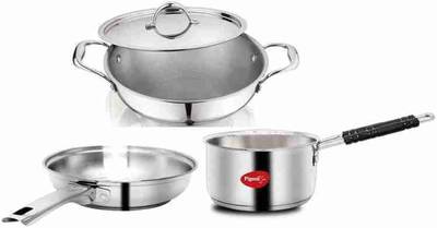 Pigeon Stainless Steel 3 Piece Gift Set Induction Bottom Cookware Set ...