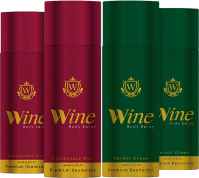 Wine Passionate Red and Forest Green Body Spray (Pack of 4) Body Spray ...