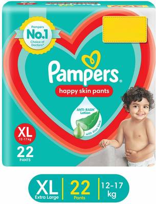Pampers Happy Skin Pants, With Anti Rash Lotion - Value Pack - XL ...