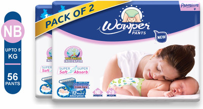 Wowper Baby Diapers Pants | up to 12 hrs Absorption | Upto 5 Kg | Soft ...