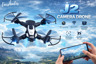 EarShades J2 Pro Foldable Drone with HD Camera,Altitude Hold, One-Key ...