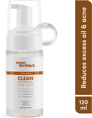 Man Matters 1% Salicylic Acid Foaming | Oil Control | For Acne & Pimples Face Wash(120 ml ...