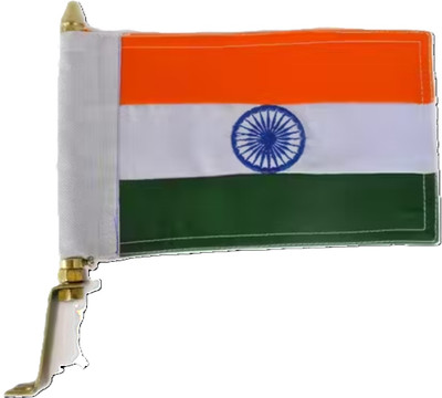 SRPHERE Indian (national) metal flag with golden metal rod for car ...