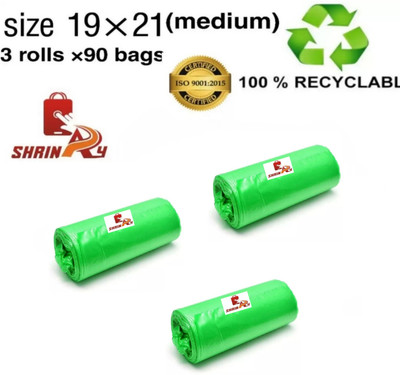 Shrinay Dustbin green colour garbage bags. (Total 90 Bags) - 19x 21 ...