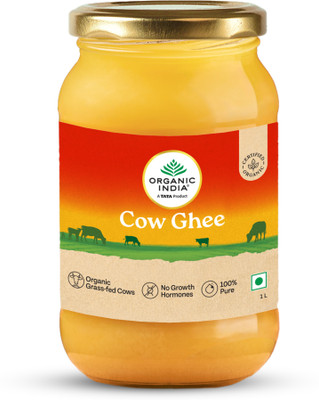 ORGANIC INDIA Pure Cow Ghee, 1L, Lab Tested on 600+ Parameters, Glass ...