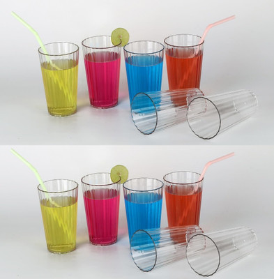 UNIQUEWELL (Pack of 12) Modern Round Water Glass (Set of 12) / Juice ...