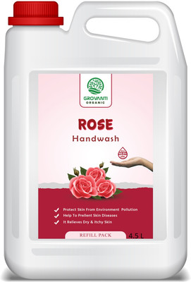 GROVANTI ORGANIC Rose Handwash Liquid Soap ,5 Ltr, Kill 99.9% Germ ...