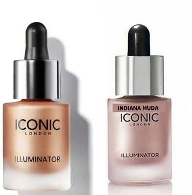 INDIANA HUDA Pack of 2 London Iconic illuminator liquid highlighter for ...