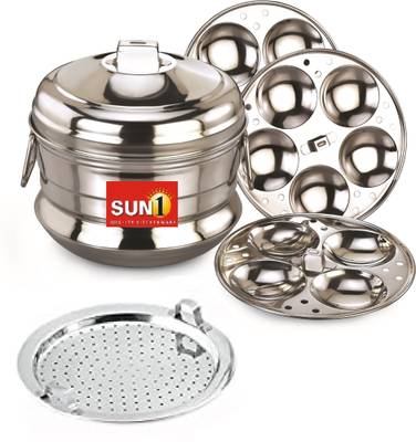 sun1 Stainless Steel Idli Pot with 3 Idli plates(13-idlis) and 1 ...