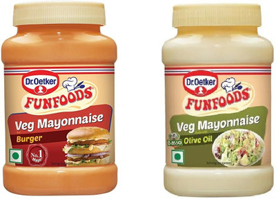 FUNFOODS by Dr. Oetker VEG. MAYONNAISE BURGER + OLIVE OIL(0.25 kg, Pack of 2) Lowest Price in ...