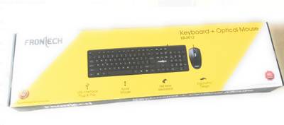 Frontech Keyboard plus optical mouse KB0012 Wired USB Multi-device ...