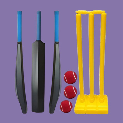 urvitrading PVC Cricket Kit with 1 Bat 1 Wicket Stump Set & 3 Tennis ...