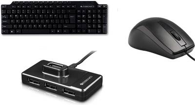 ZEBRONICS KM2100 Keyboard + Alex Mouse + 1000 HB USB Port Combo Set ...