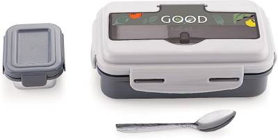 GALOOF 2 Compartment Stainless Steel Lunch Box for School Kids with Veg ...