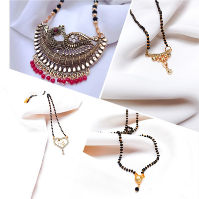 KUNUZ Gold Plated 925 Sterling Silver Tanmaniya Mangalsutra Sterling ...