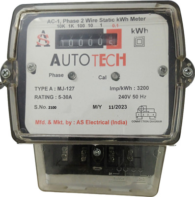 Auto Tech Single Phase Two Wire Statics Energy Meter, Submeter ...