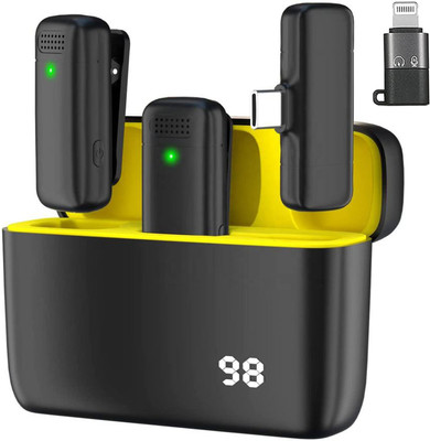 WRADER Dual Wireless Microphone with Case for Type C Mobile & iPhone ...