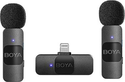 BOYA BY-V2 2.4 ghz Omnidirectional Wireless Microphone System with 2 ...