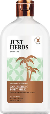 Just Herbs Body Lotion With Coconut And Almond Nourishing Body Milk For ...