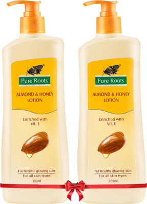 Pure Roots Almond & Honey Lotion Pack Of 2(300 ml) - PaisaWapas