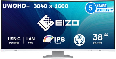EIZO 95.25 cm (38 inch) Curved 4K Ultra HD LED Backlit IPS Panel Monitor (EV3895 37.5" Curved ...