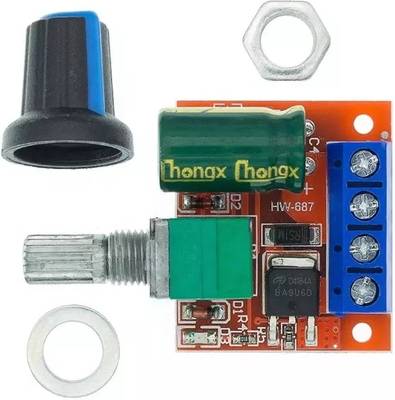 electrolight Mini 5A 90W PWM 12V-24V DC Motor Speed Controller Module ...
