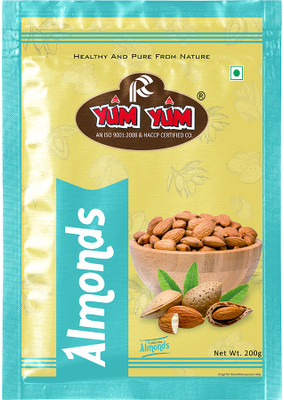 YUM YUM 100% Natural Premium Californian Almond / Badam Dry Fruits 200g ...