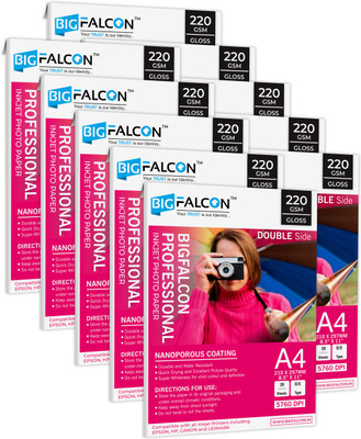 BIGFALCON Professional A4 Double Sided Glossy Inkjet Photo Paper 220 ...