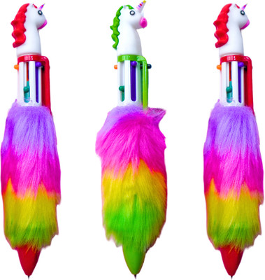 RELIA ONLINE Unicorn Fur Pen for Girls | Unicon furry Pen for Kids ...