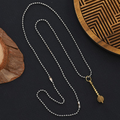 Maalgodam 'Golden Gada'Hanuman Ji Gold Plated Locket with 26'Long Ball ...