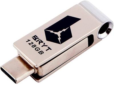 BRYT Metal Body 2 in 1 OTG Flash Drive USB 3.0 High-Speed Type C and Type A Pendrive 128 GB OTG ...