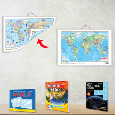 WORLD POLITICAL - MAP PRACTICE BOOK, BOOK OF OUTLINE MAPS WORLD, 2 IN 1 ...