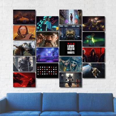 Love, Death & robot Web series poster | PACK OF 18 Manga wall collage ...