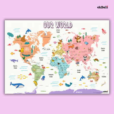 Learning Map for Kids: Fun World Map with Countries, Capitals ...