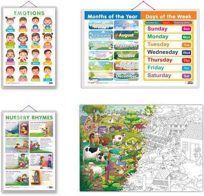 GIANT AT THE FARM COLOURING POSTER, MONTHS OF THE YEAR AND DAYS OF THE ...