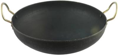 KITCHEN SHOPEE iron deep Kadai Frying Pan Kadhai for cooking Heavy Base ...