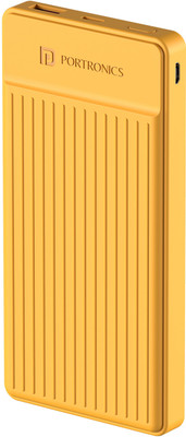 Portronics 10000 mAh 12 W Slim Power Bank(Yellow, Lithium Polymer, Fast ...