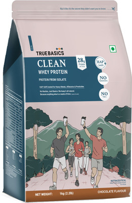 TrueBasics Clean Whey 100% Protein Isolate Powder | 28g Protein per ...