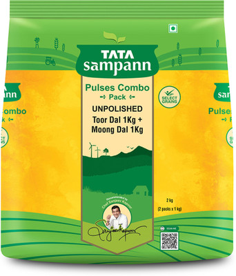 Tata Sampann Toor Dal 1 kg with Moong Dal 1 kg(2 kg) - PaisaWapas
